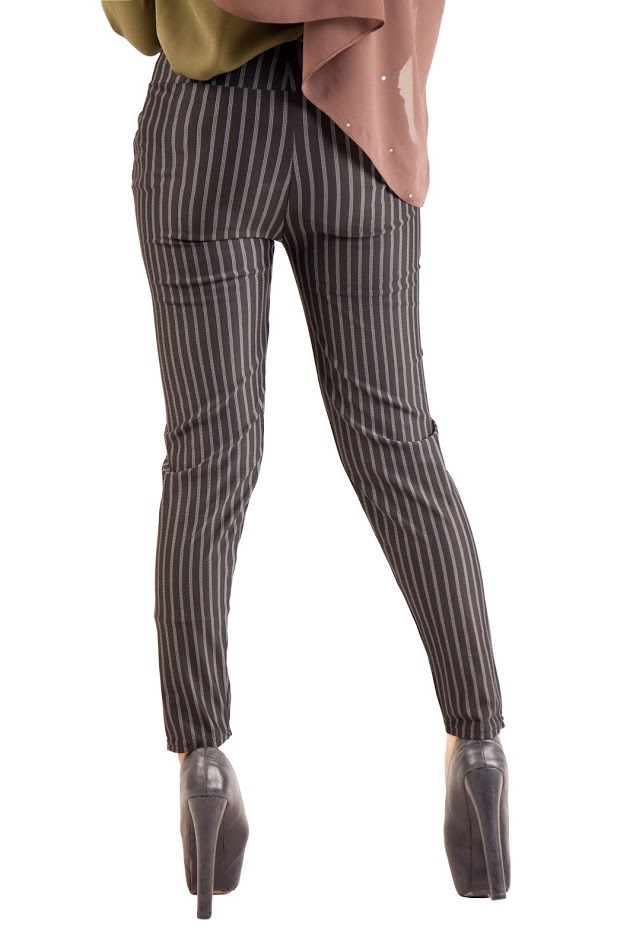 QA-386 Ladies Casual Striped Pant Tri Lines_Pants_Women Fashion_Whizet ...