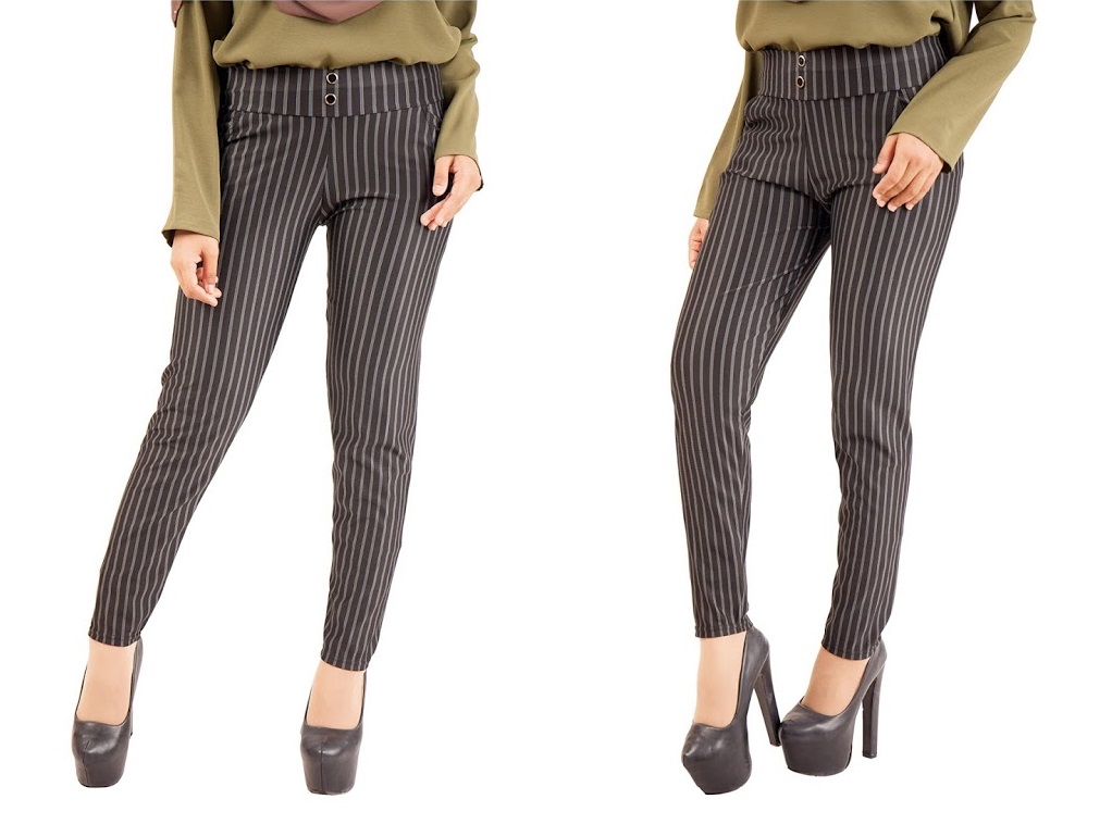 QA-386 Ladies Casual Striped Pant Tri Lines_Pants_Women Fashion_Whizet ...